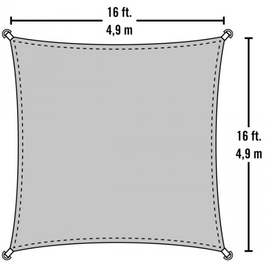 ShelterLogic 16x16 Square Shade Sail - Sand (25723)