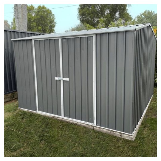 Absco 10' x 10' Metal Storage Shed Kit - Gray (AB1002)