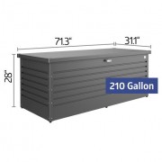 Biohort Leisure Time 210 Gallon Deck Box - Dark Gray (BIO1000)