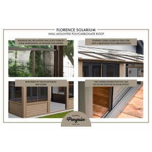 Gazebo Penguin Florence - Wall Mounted Solarium 10x16 Polycarbonate ...