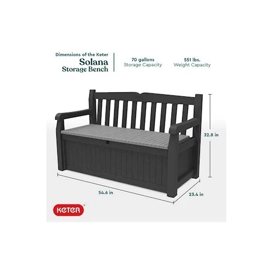 Keter Solana 70 Gallon Storage Bench (250295)