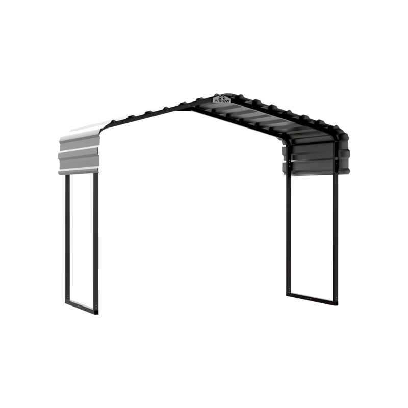 Arrow Carport 10X15x07 with 2-sided Enclosure Charcoal (CPHC101507ECL2)