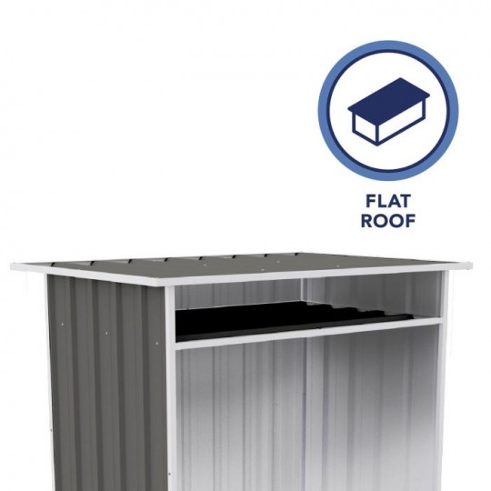 Absco Woodstore 4' x 2.5' x 3.7' Metal Storage Shed Kit - Woodland Gray ...