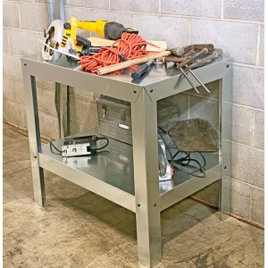Poly-Tex Heavy-Duty Galvanized Steel 2-Shelf Multi-Use Work / Utility ...