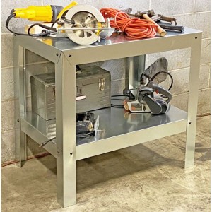 Poly-Tex Heavy-Duty Galvanized Steel 2-Shelf Multi-Use Work / Utility ...