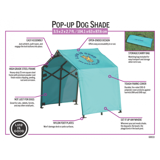 Shelterlogic 2x2x3 Life Is Good Outdoor Pet Shade Kit - (60033)