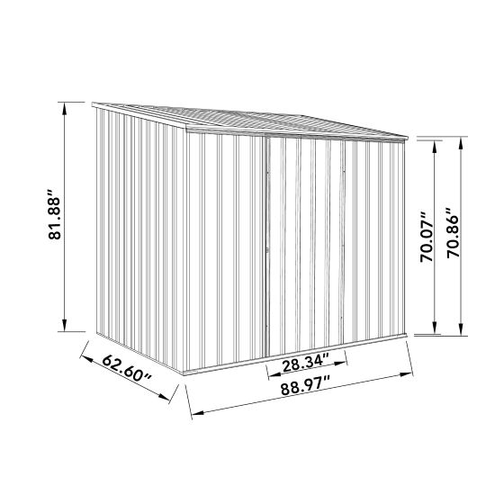 Absco EZI Slider 7' x 5' Metal Storage Shed Kit - Woodland Gray (AB1040)